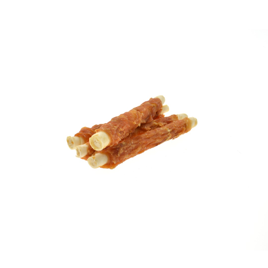 Rawhide stick met kip 18cmBulk - Wielink Dierenbenodigdheden
